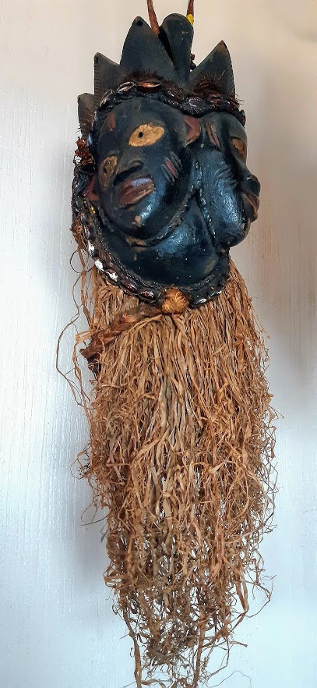 Double Face Janus Baule Tribal Mask - Etsy