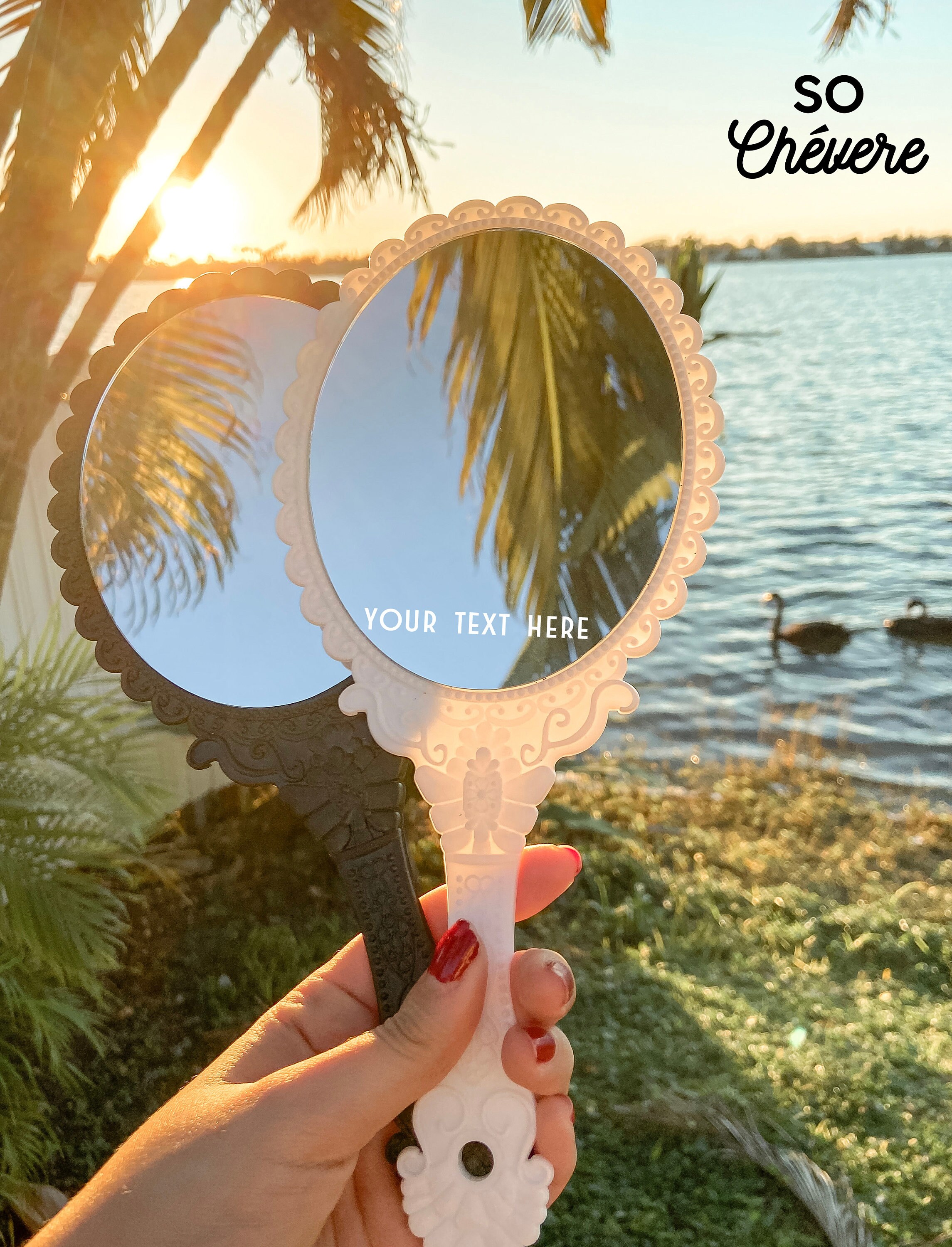 Vintage Handheld Mirror L Personalized Mirror L Custom Hand Held Mirror ...