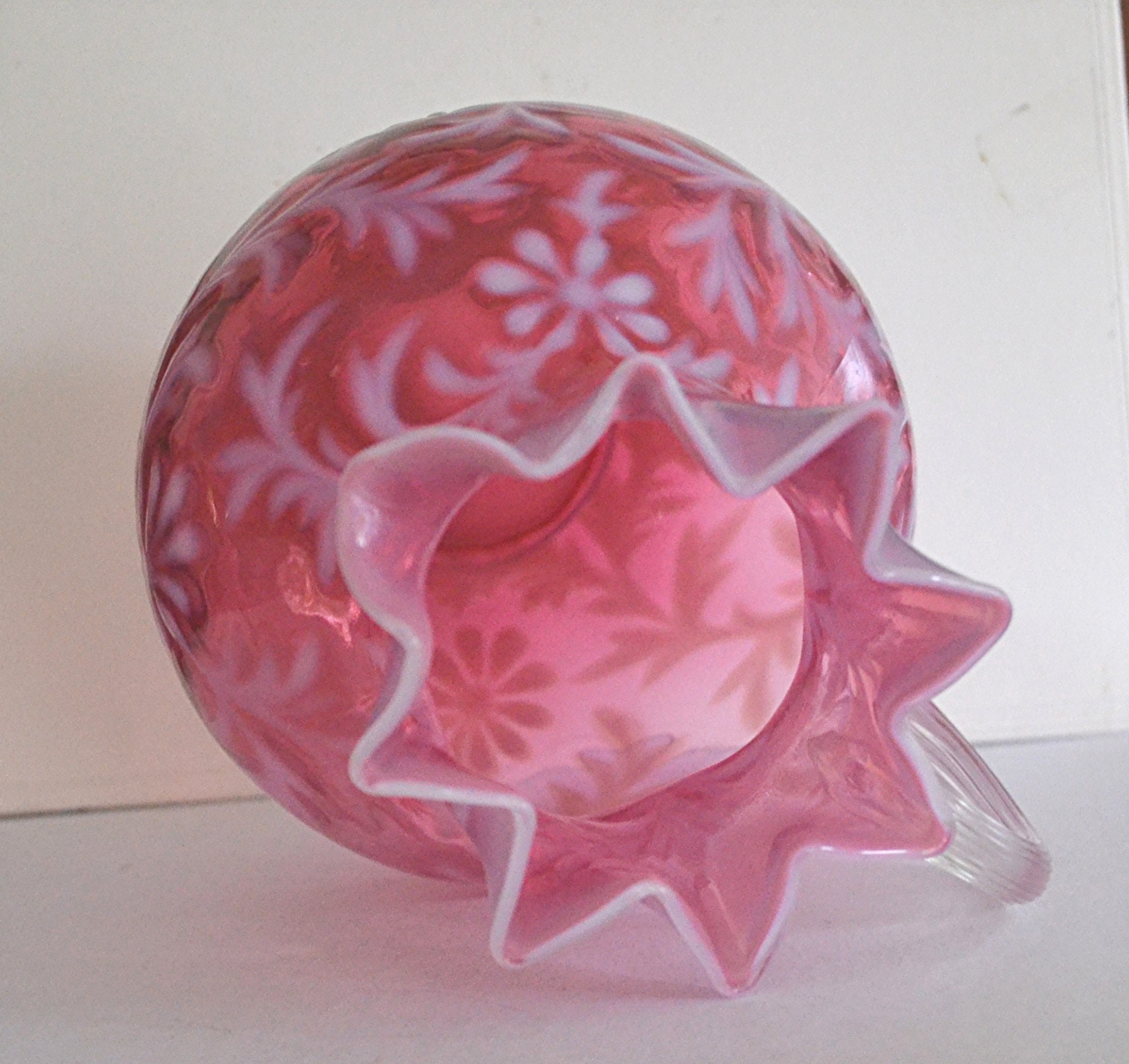Fenton Cranberry Pitcher With Daisy and Fern Motif - Etsy