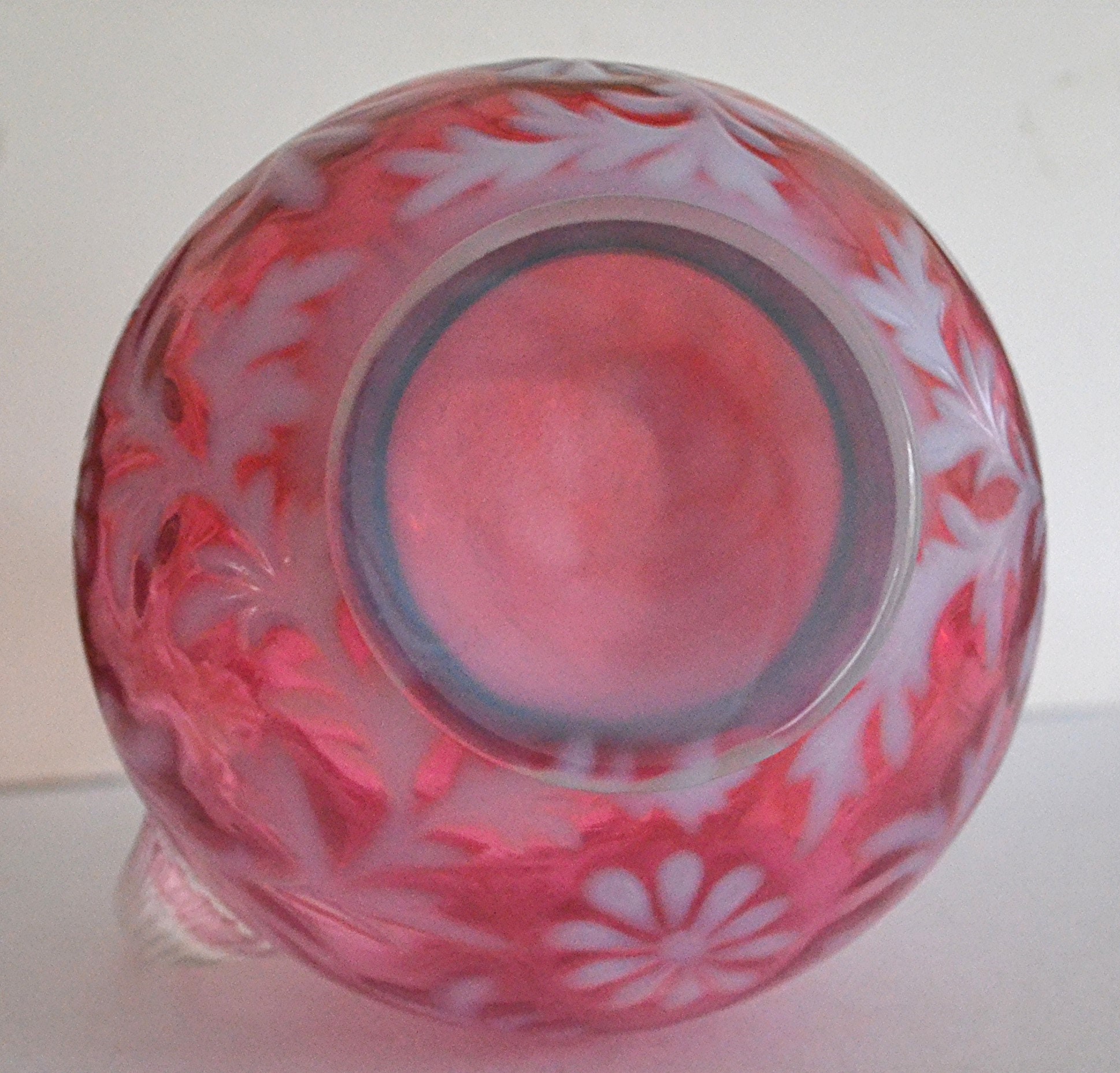 Fenton Cranberry Pitcher With Daisy and Fern Motif - Etsy