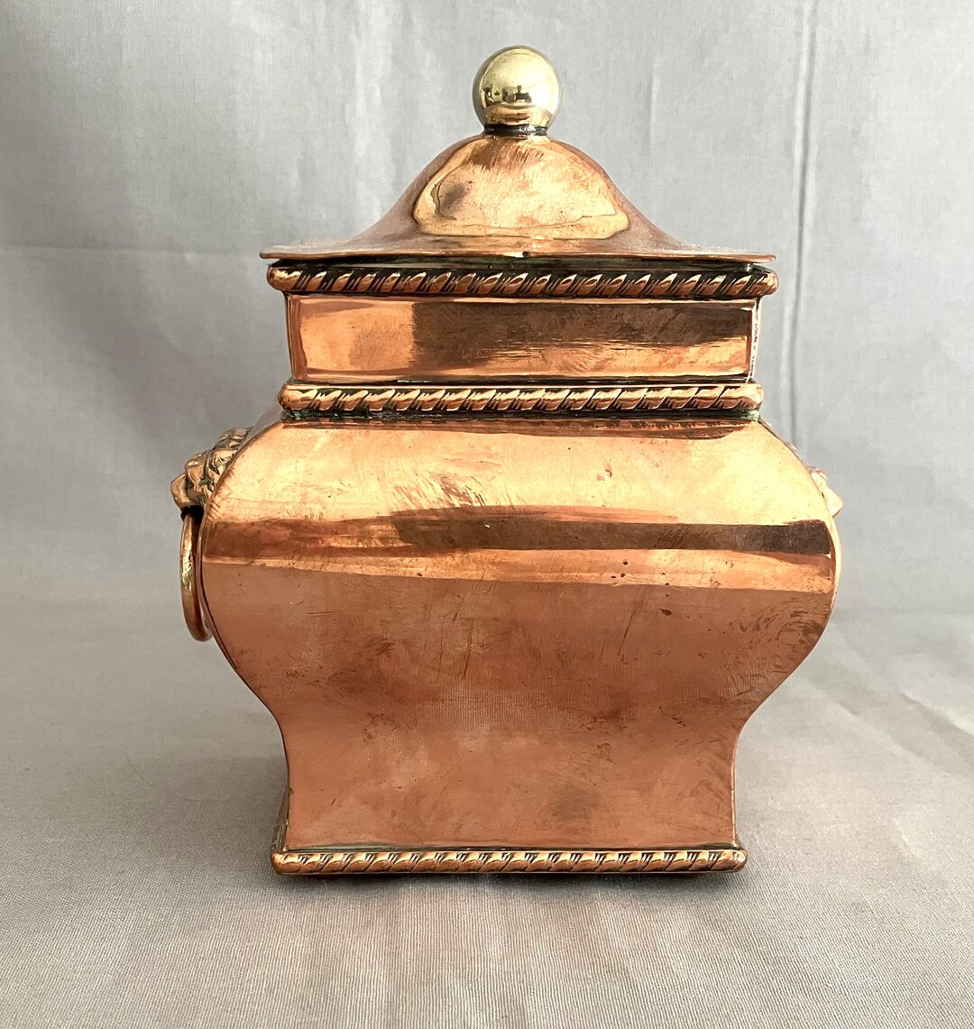 Antique Georgian Copper Tea Caddy - Etsy