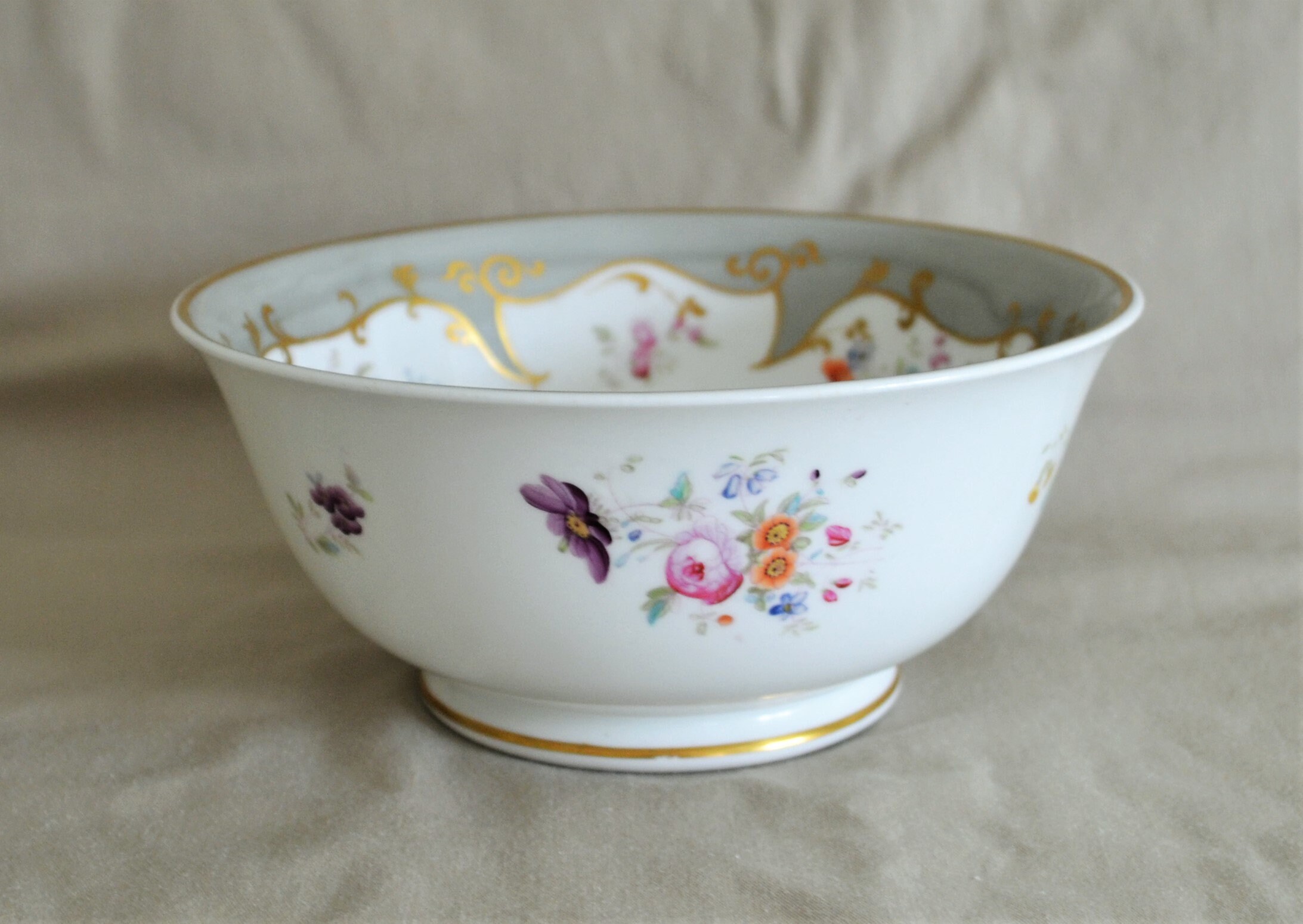 Antique Tea Bowl With Hand Painted Flowers - Etsy