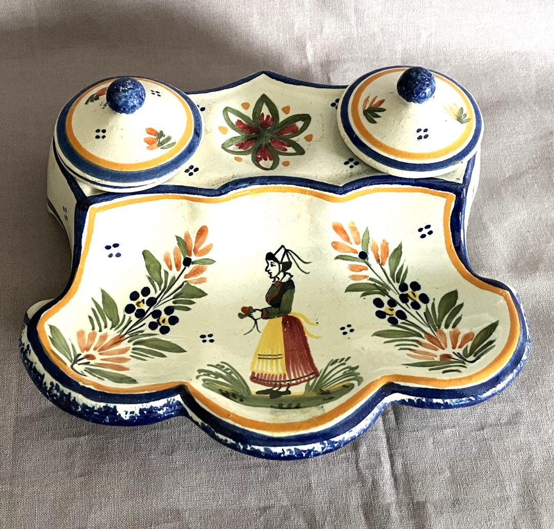 Henriot Quimper Desk Inkstand - Etsy