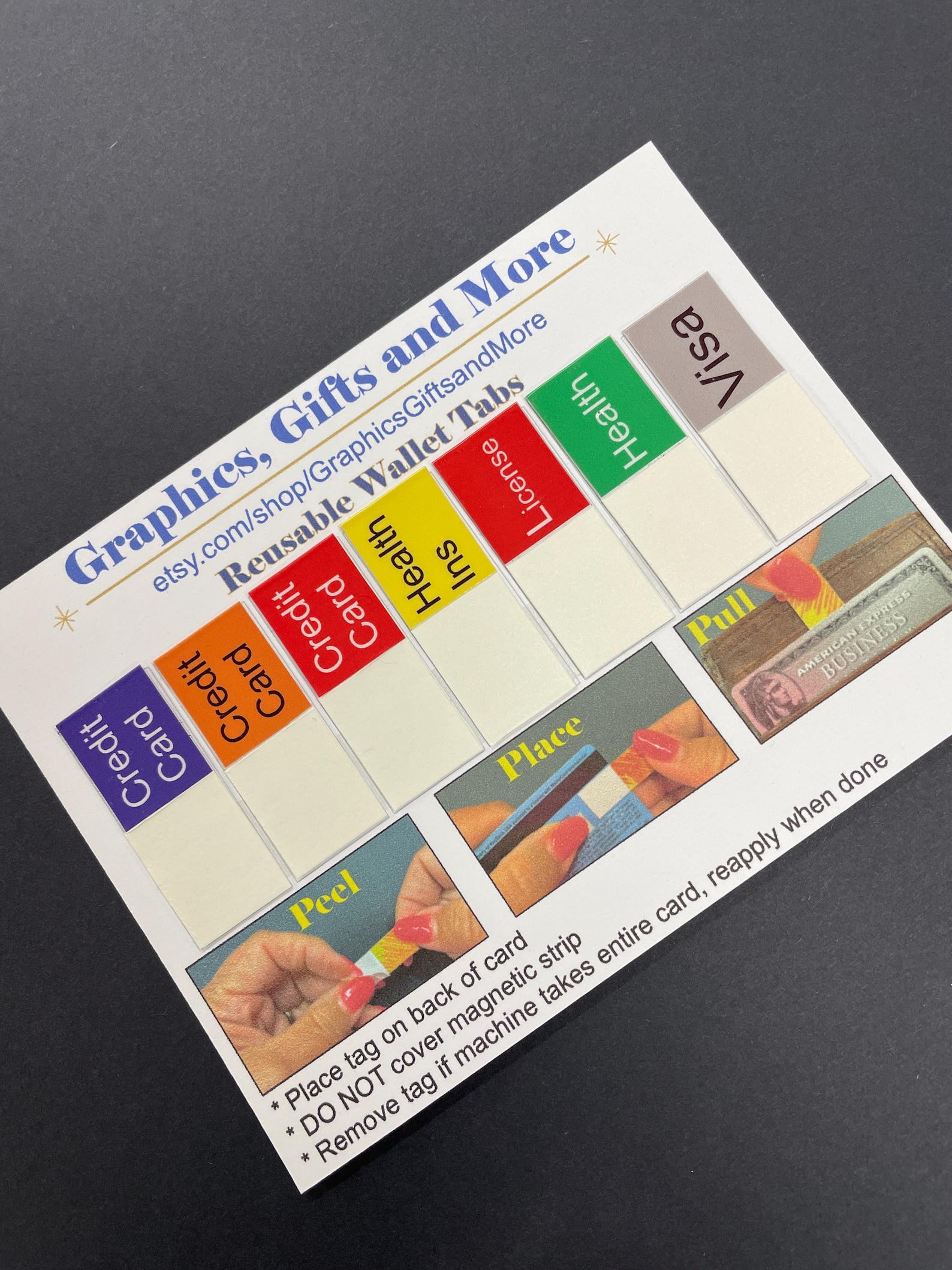 Reusable Wallet Tabs, Credit Card Pull Tabs, Card Grabber for Long ...