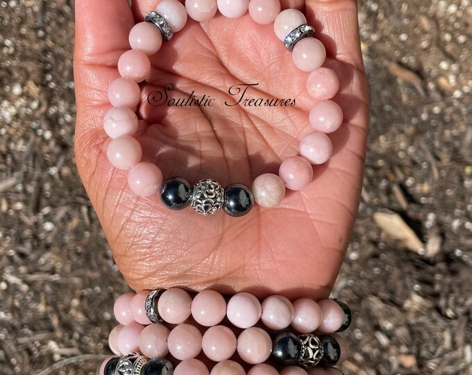 10mm Pink Opal Hematite Love Inspiration - Etsy