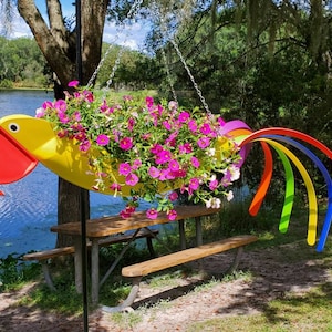 Sunny Parrot Hanging Planter: Colorful Bird Garden Decor - Etsy