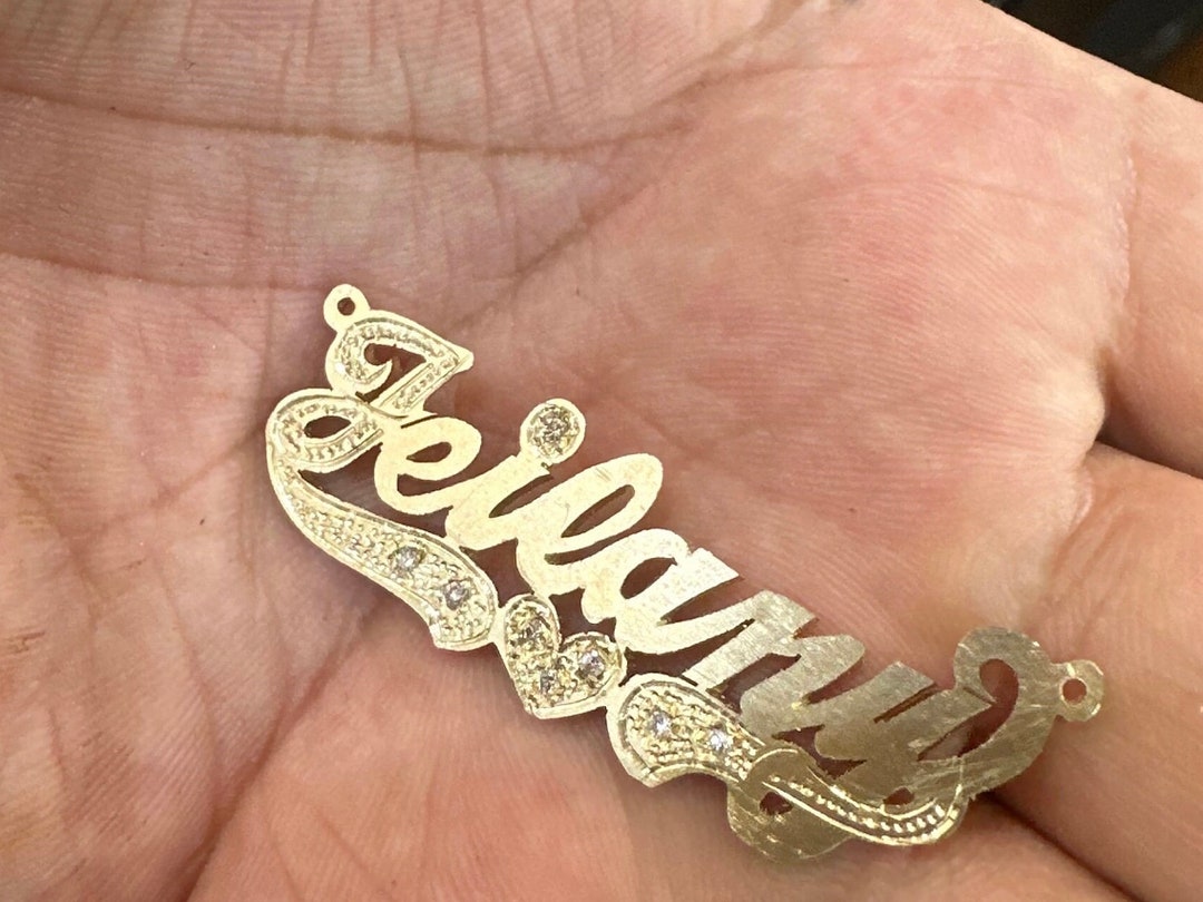 Silver Nameplate Dipped in Gold - Etsy