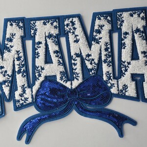 Mama Bow Patch, Mama Patch, Mama Floral Bow Sequins and Chenille Patch ...