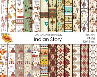 Aztec Digital Paper | Etsy