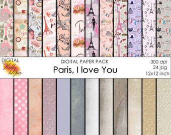 Paris Digital Paper | Etsy