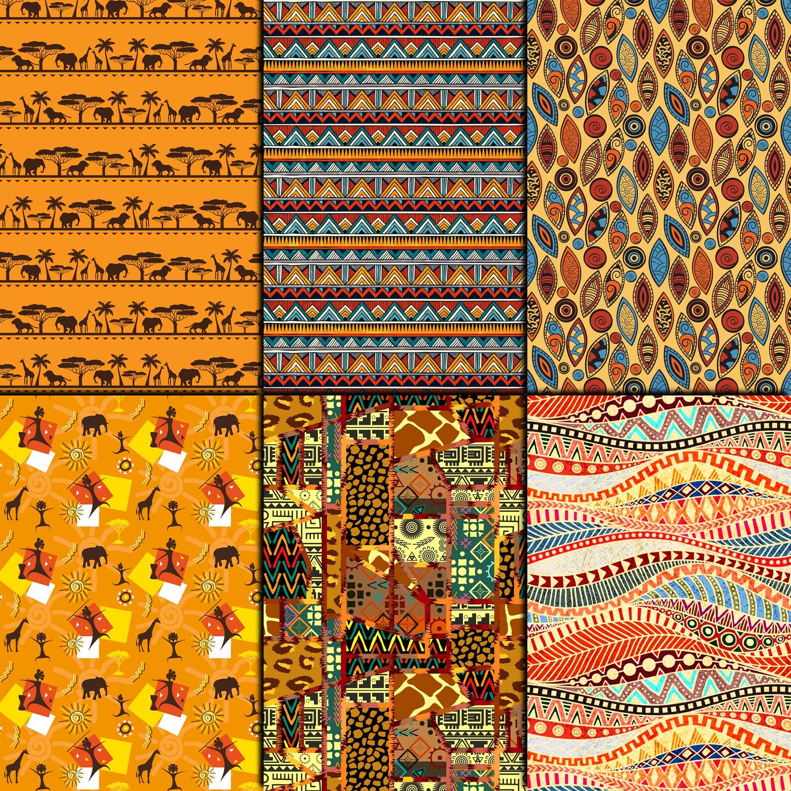 African Digital Paper Pack 24 Printable Scrapbooking Papers | Etsy