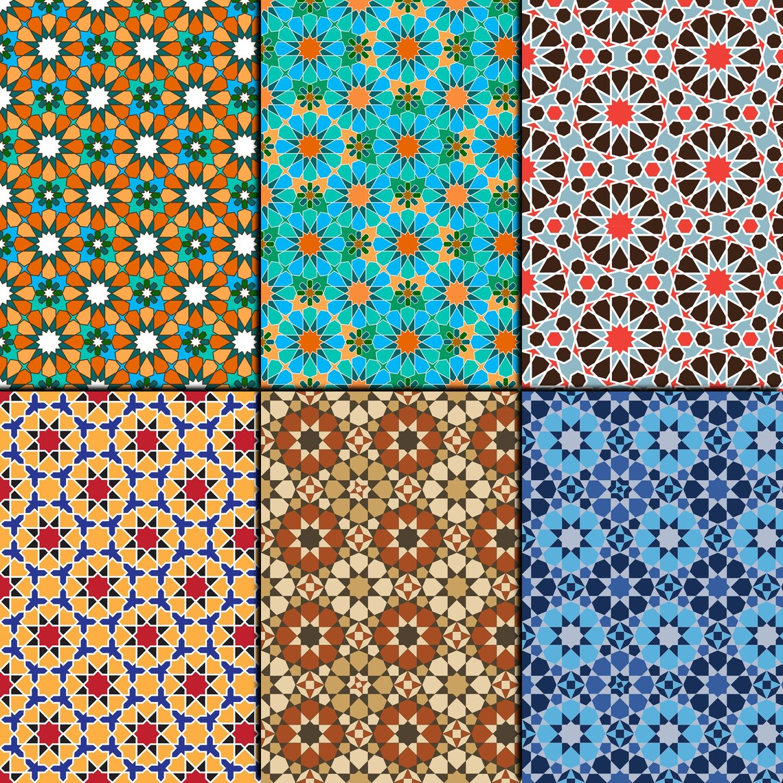 Moroccan digital paper pack 24 printable scrapbooking papers | Etsy