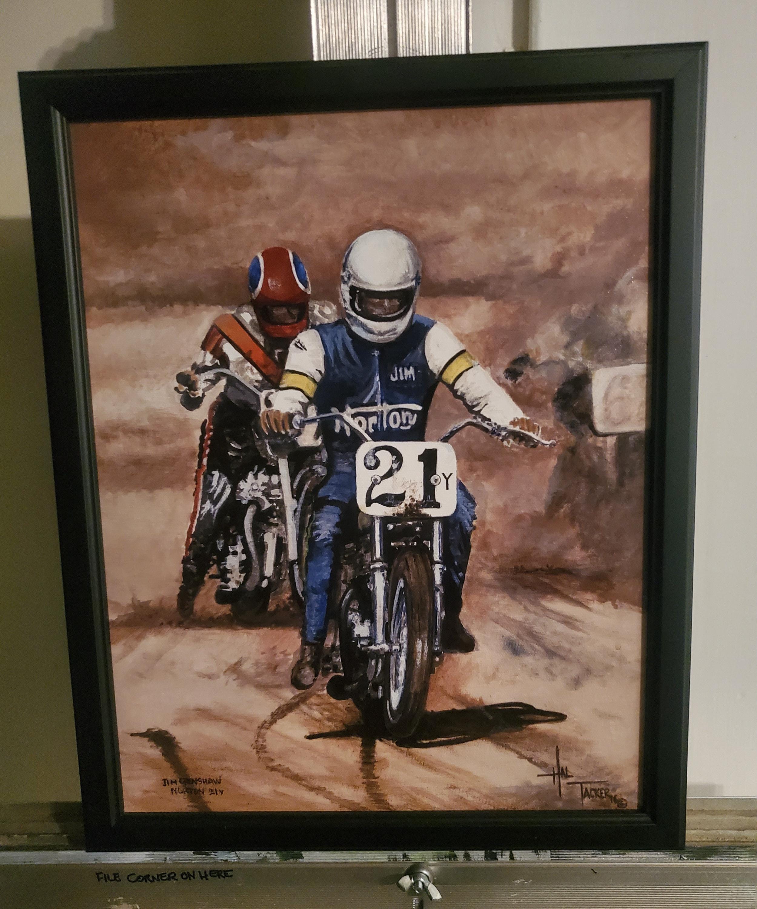 Jim Crenshaw Flat Track Racing Motorsports Ascot Speedway Fine Art ...