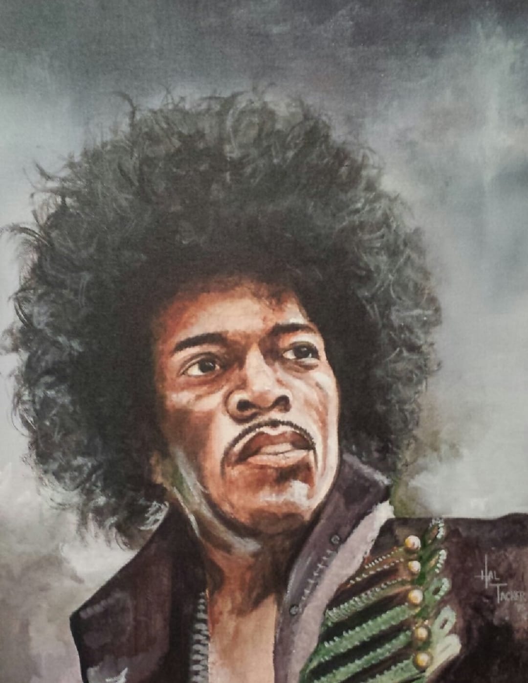 Jimi Hendrix Painted by Hal Tacker, Rock Blues Musician Art, Fine Art ...
