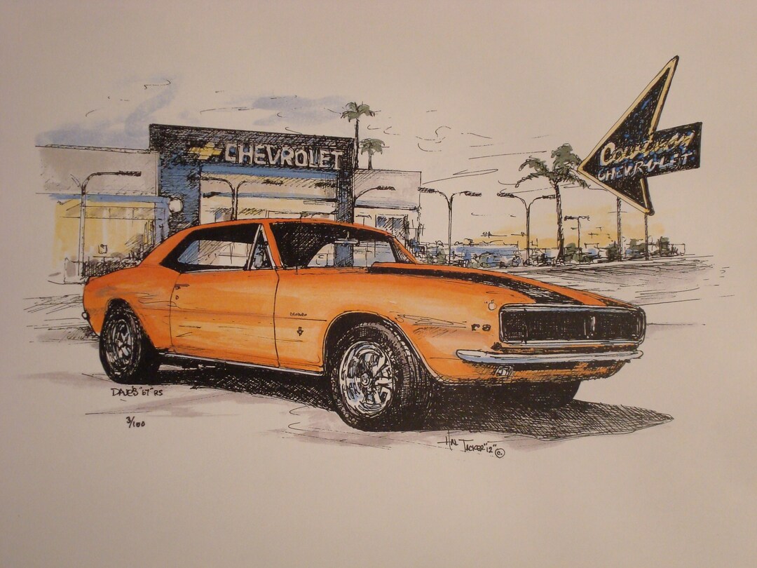 1967 RS Chevrolet Camaro Fine Art Prints Artwork Original Paintings by ...