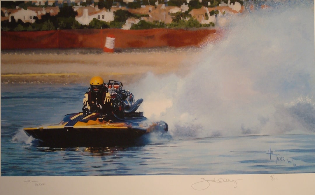 Drag Boat "alter Ego" Hydro Tim Kelley Autographed by Driver Print Only ...