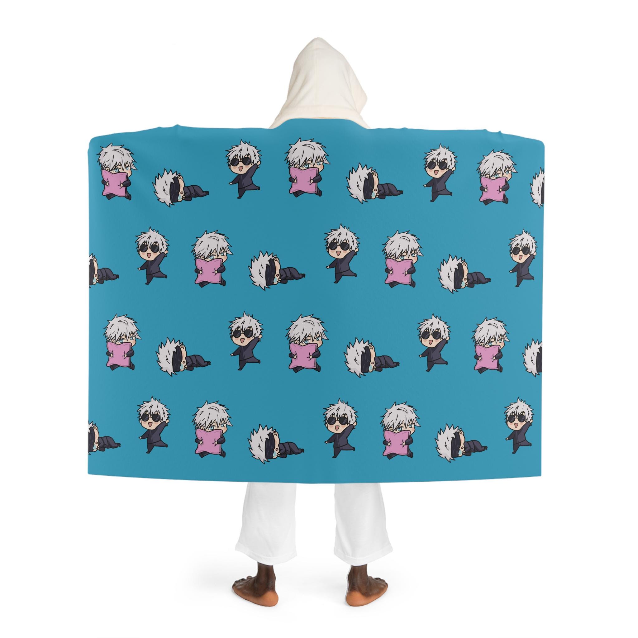 Gojo Satoru Chibi Jujutsu Kaisen Hooded Blanket, Sherpa Fleece, Cozy ...