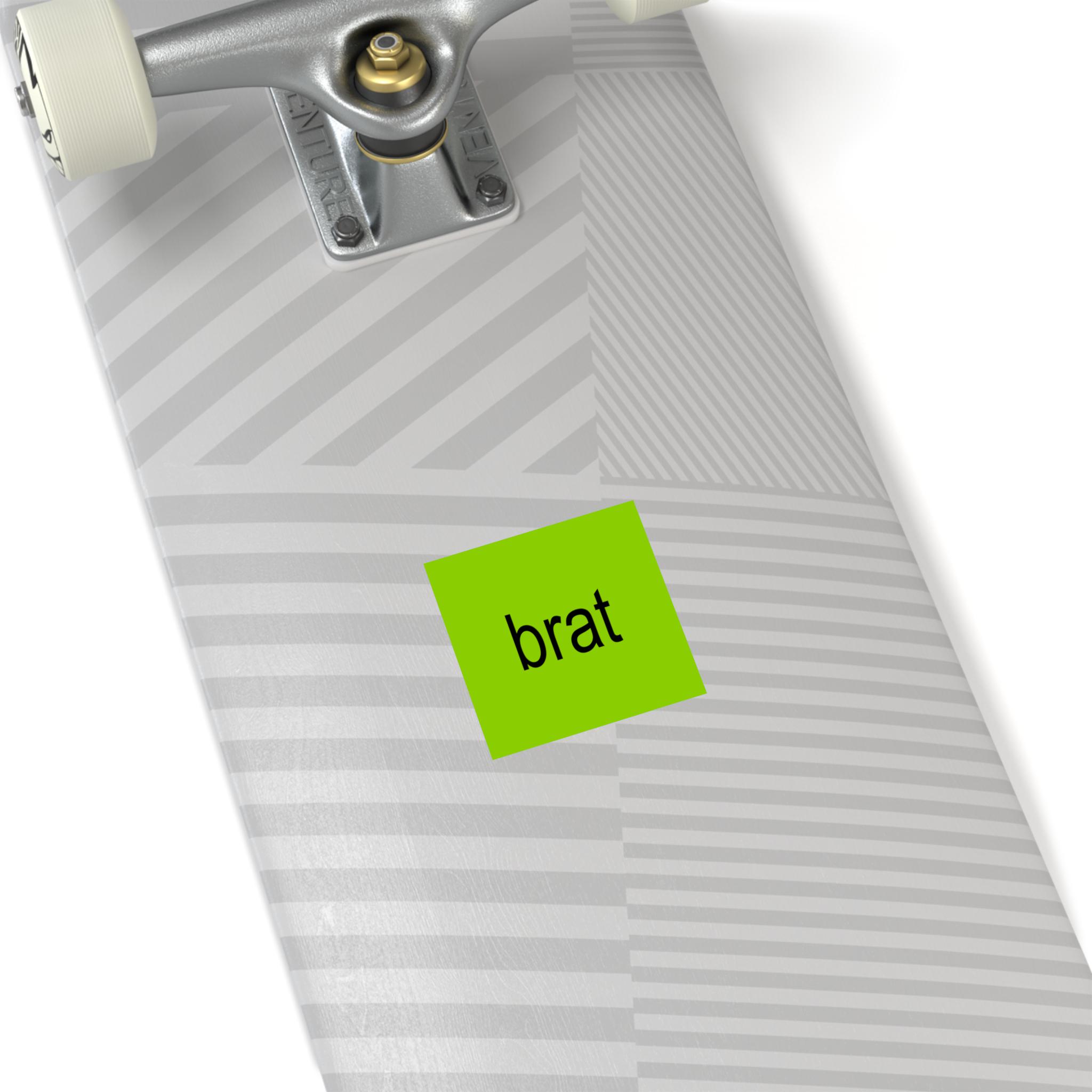 Brat Green Arial Charlie X Laminate Stickers, Square - Etsy