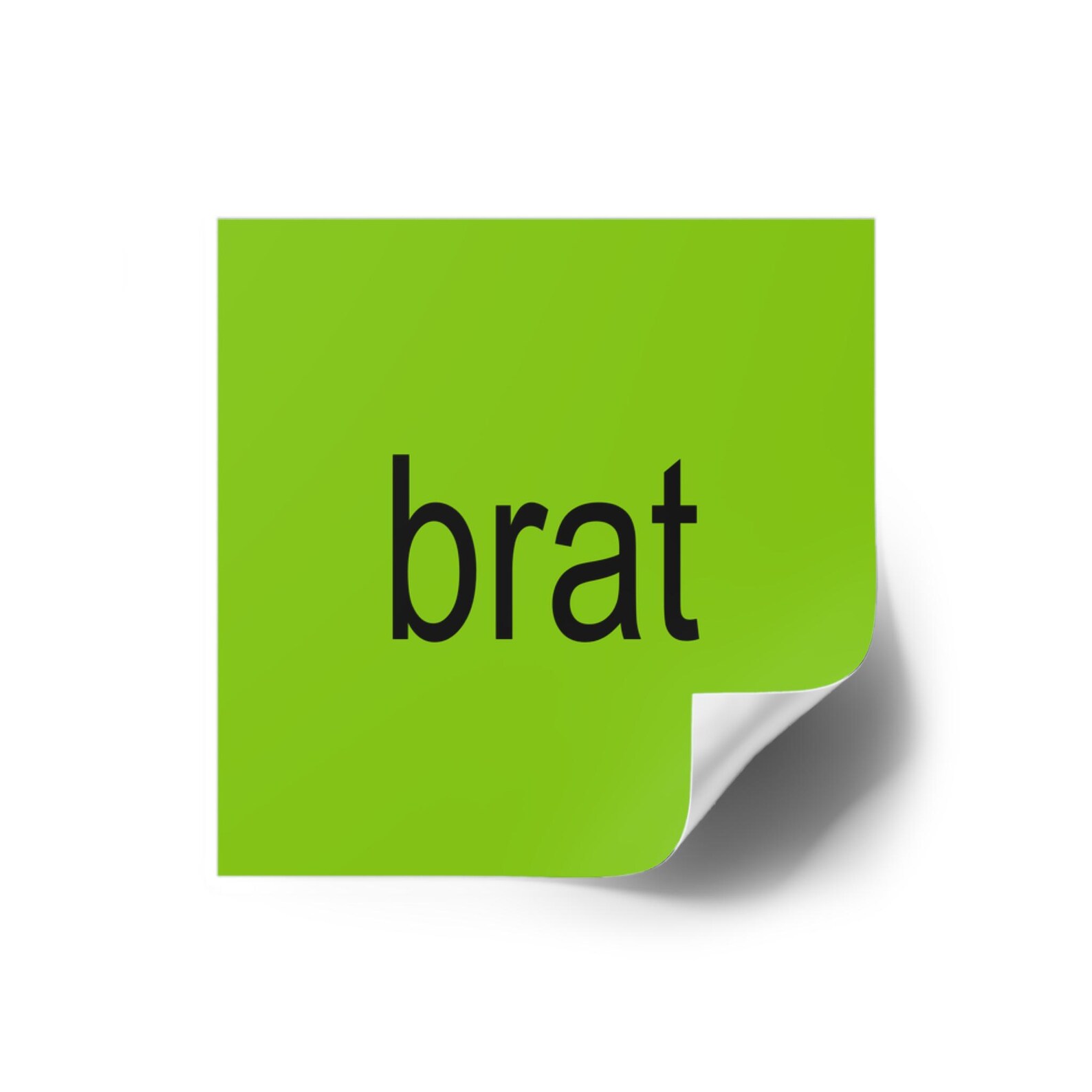 Brat Green Arial Charlie X Laminate Stickers, Square - Etsy