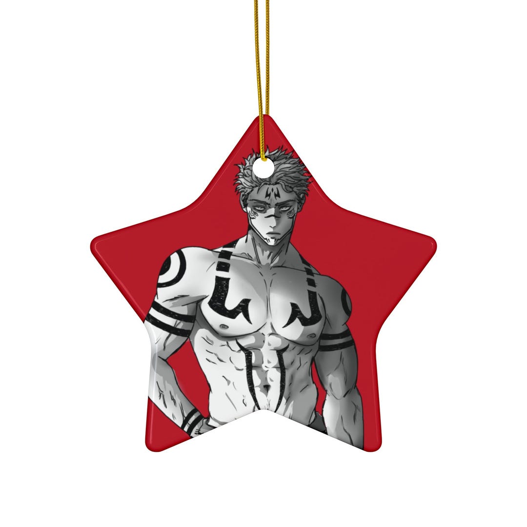Ceramic Ornament, Jujutsu Kaisen Ryomen Sukuna in Candy Cane Christmas ...