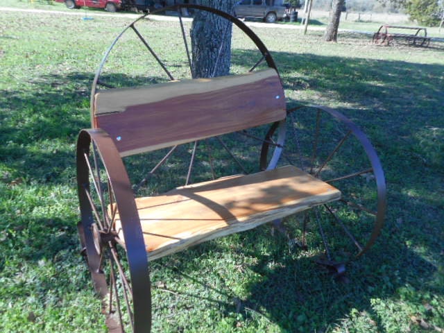 36" Seat Double Wagon Wheel Rocker. John Deere Green. Rustic Art ...