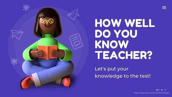 How Well Do You Know Your Teacher Game Show Style | Etsy