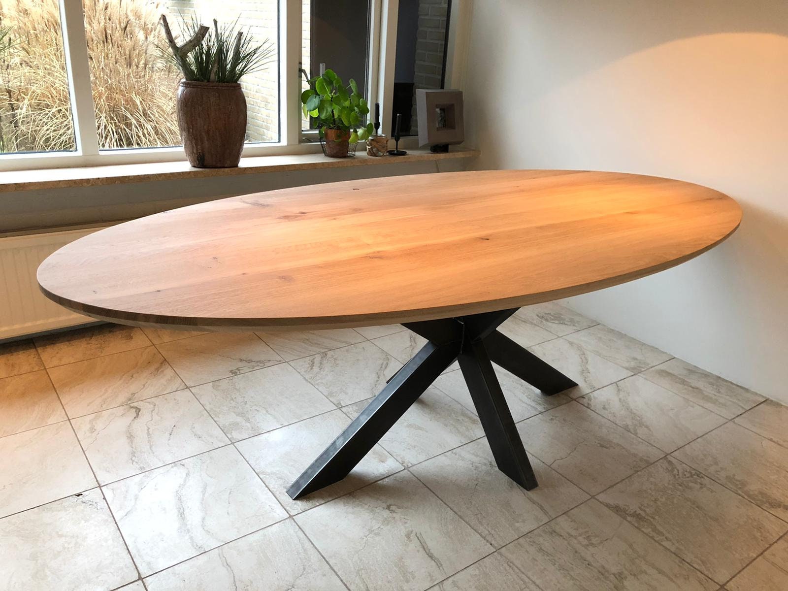 UK Handmade Solid Oak Oval Dining Table Chunky Oak Kitchen | Etsy UK