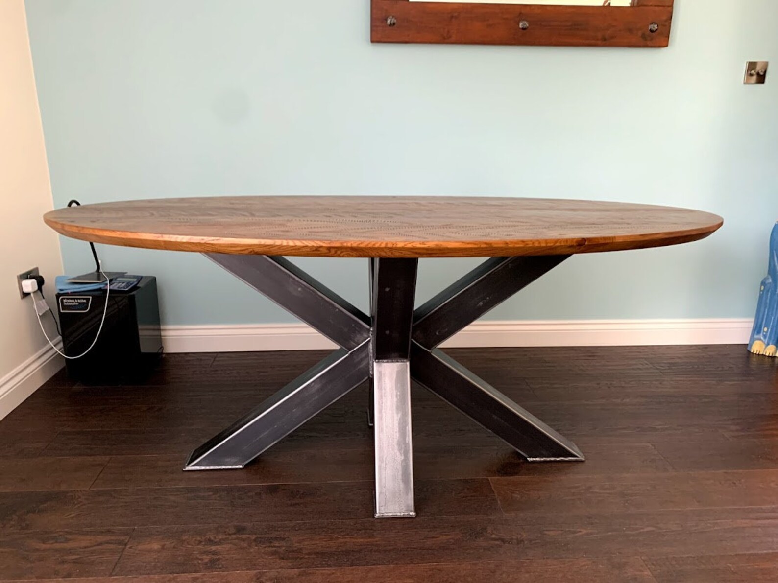 UK Oak Dine Table Handmade Bespoke Solid Oak Oval Dining Table, Chunky ...