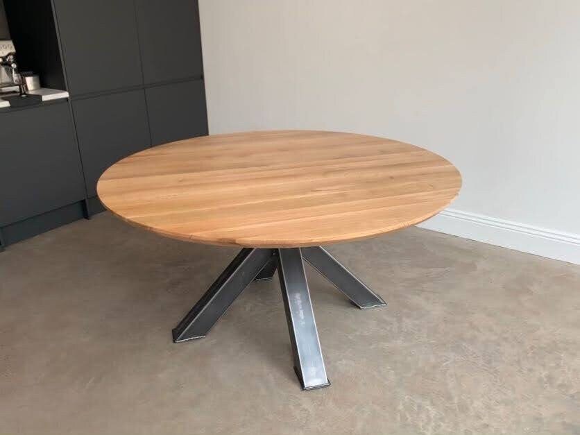UK Handmade Solid Oak Dining Table, Round Table, Round Oak Table ...