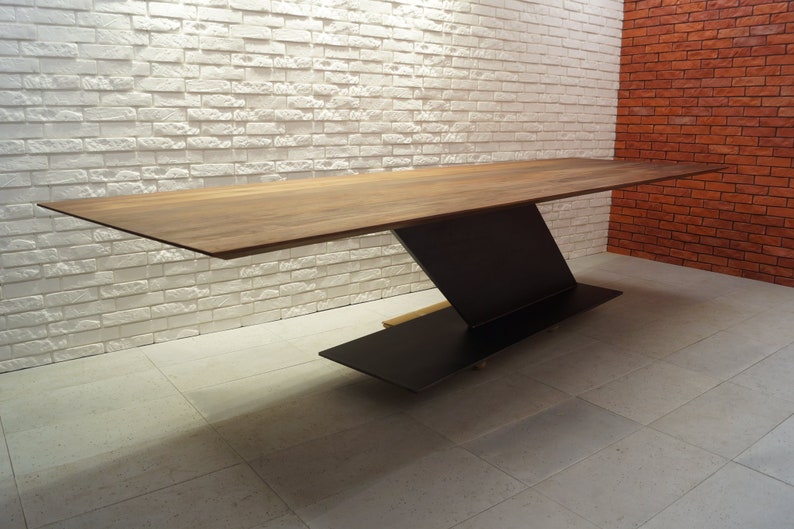 UK CUSTOM Made Solid Oak Z-SHAPE Rectangular Designer Dining Table ...