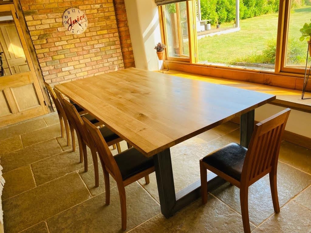 UK Oak Table Handmade Bespoke Solid Oak Rectangular Dining Table ...