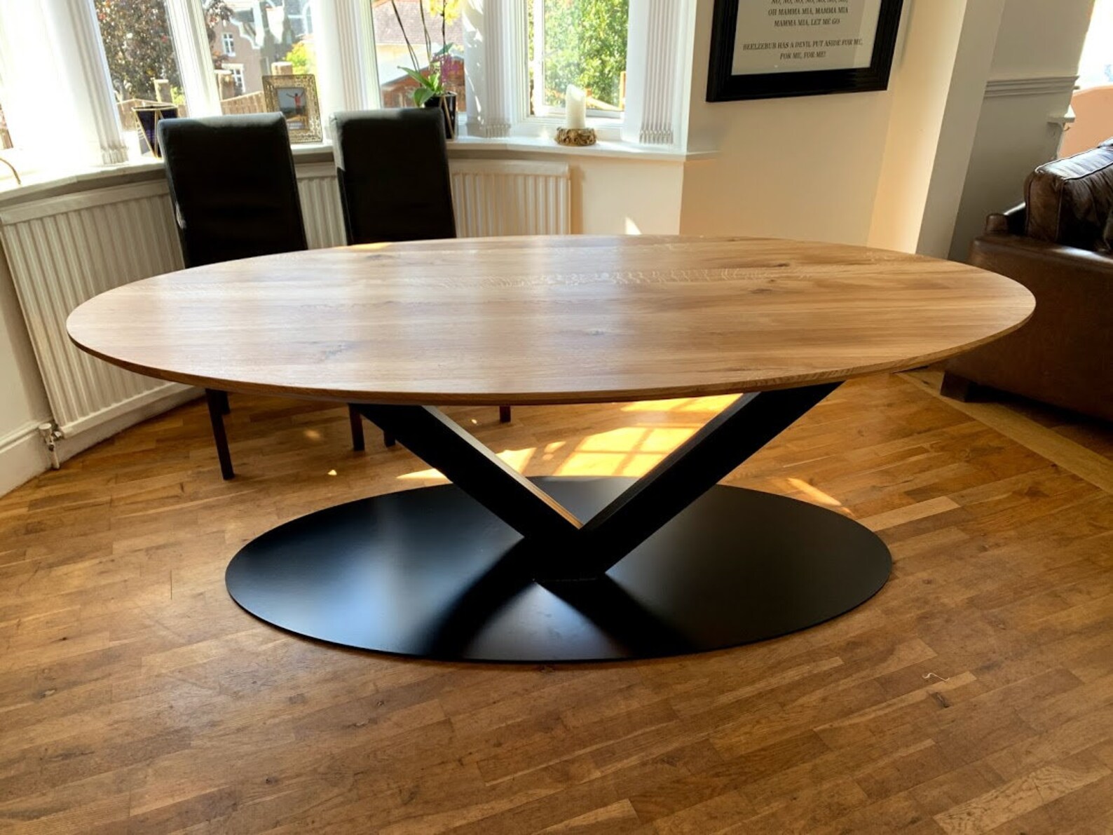 UK Oak Dine Table Handmade Bespoke Solid Oak Oval Dining Table, Chunky ...