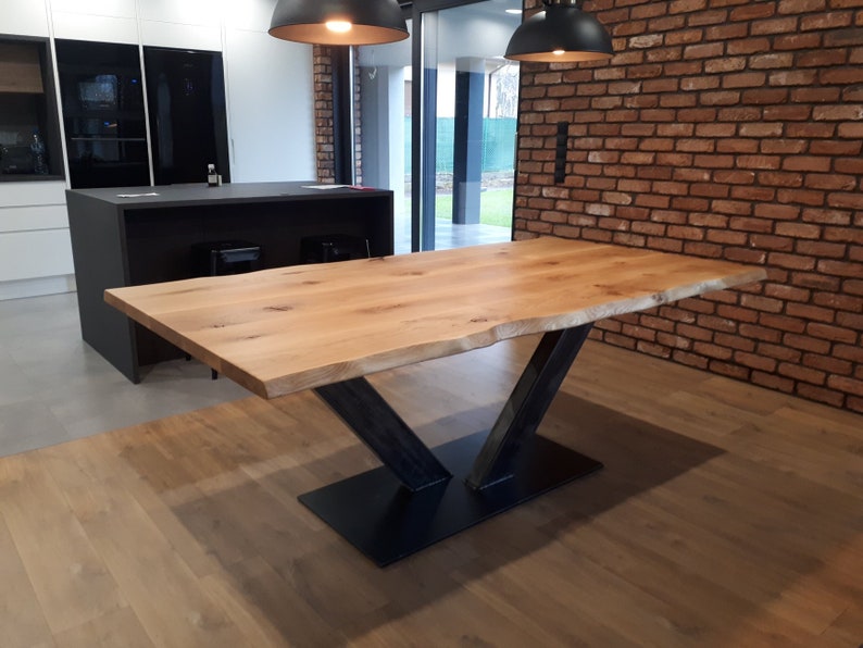 UK CUSTOM Made Solid Oak V-SHAPE Rectangular Designer Dining Table ...