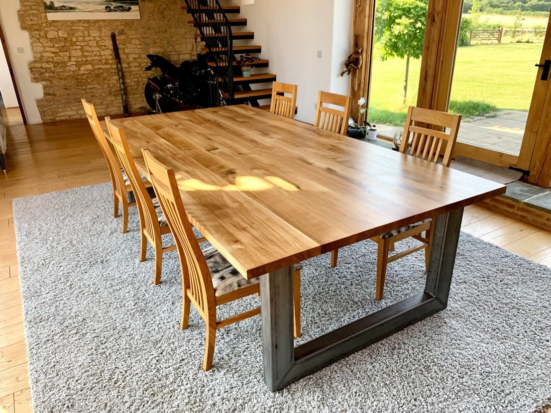UK Oak Table Handmade Bespoke Solid Oak Rectangular Dining Table ...
