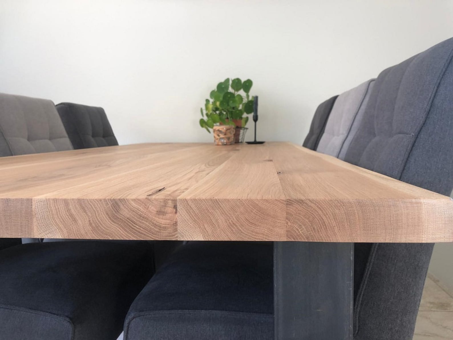 UK Handmade Solid Oak Rectangular Dining Table, Chunky Oak Kitchen ...