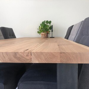 UK Handmade Solid Oak Rectangular Dining Table, Chunky Oak Kitchen ...