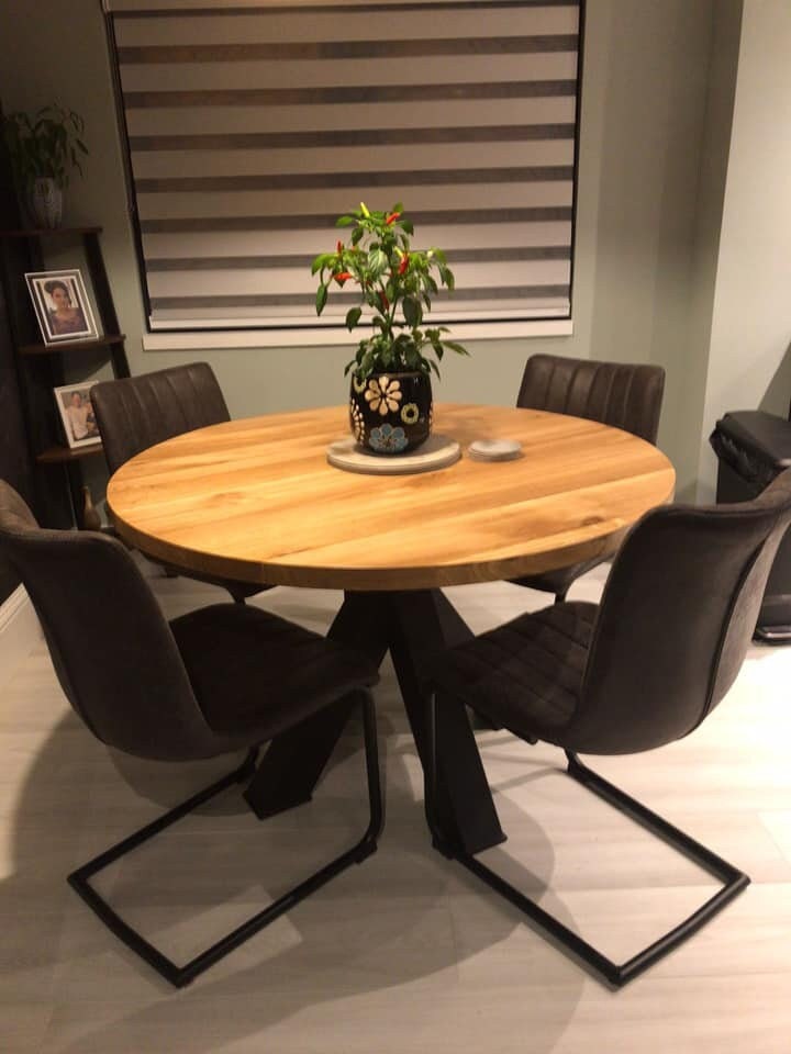 UK Handmade Solid Oak Dining Table, Round Table, Round Oak Table ...