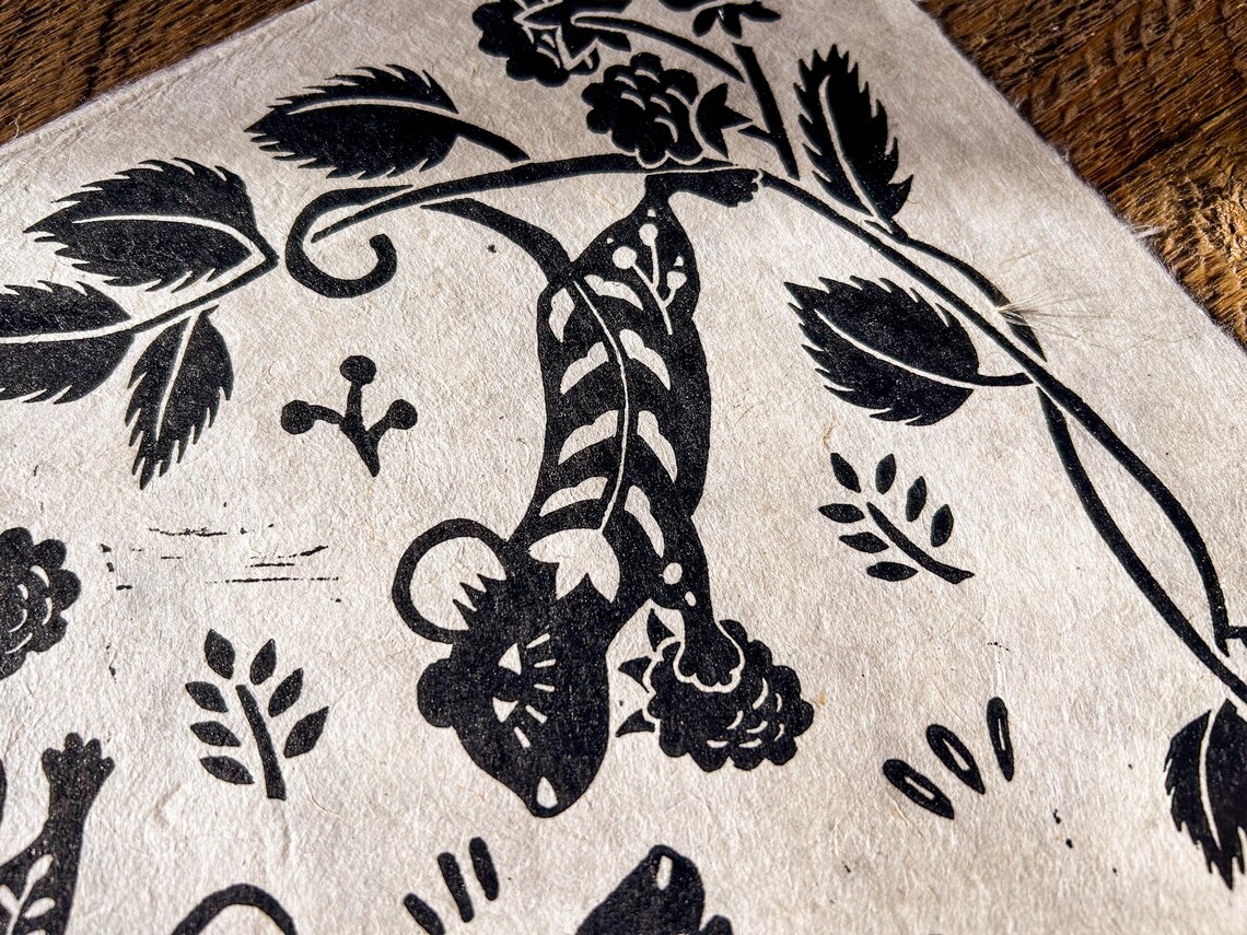 Berry Harvest | Original, Hand-carved, Linocut Print - Etsy