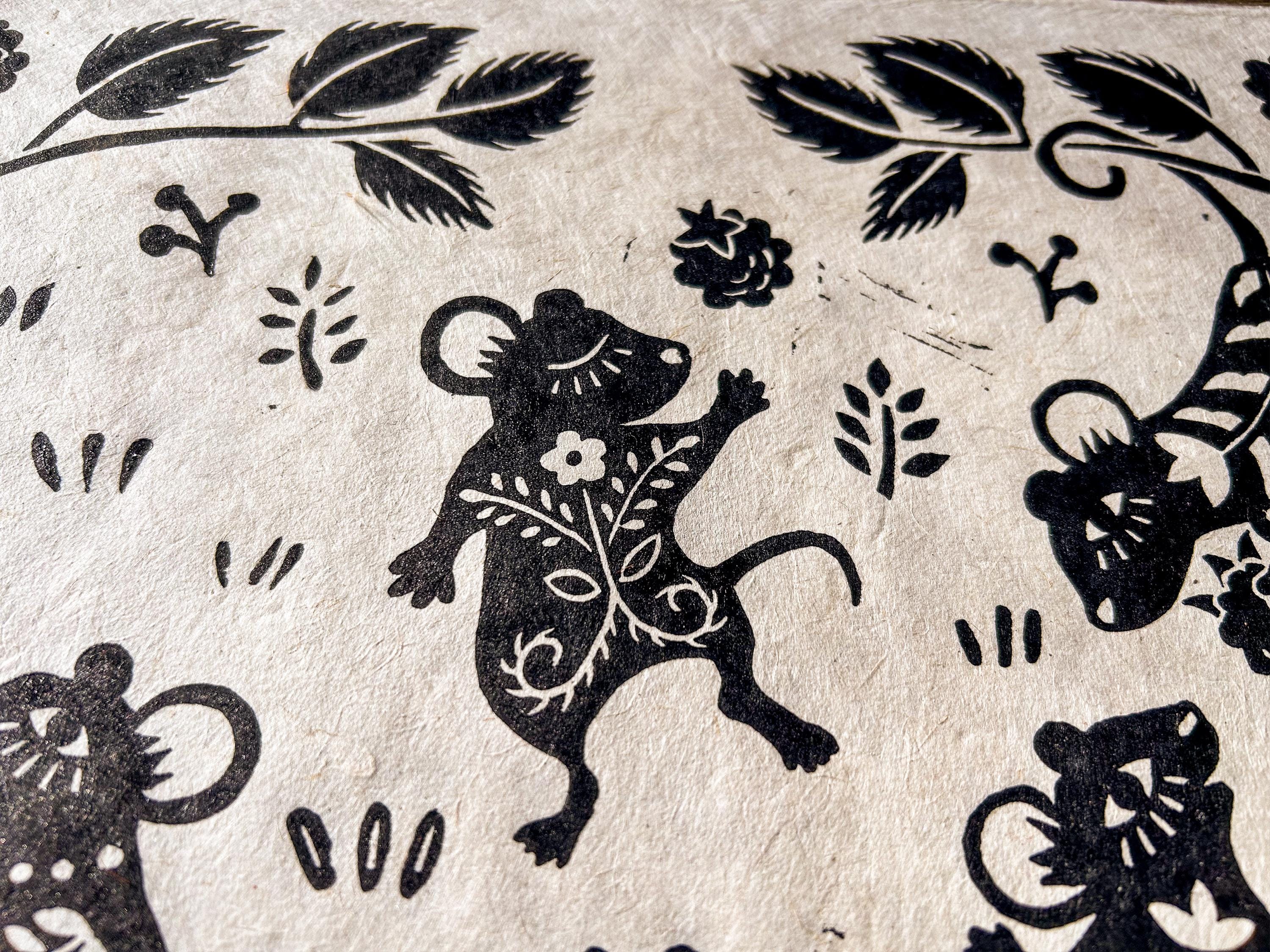 Berry Harvest | Original, Hand-carved, Linocut Print - Etsy