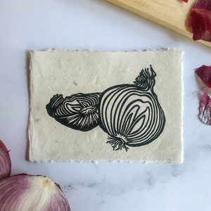 Garlic Original, Hand-carved, Linocut Print - Etsy