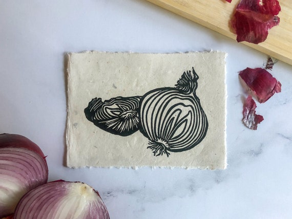 Onion Original Hand-carved Linocut Print - Etsy