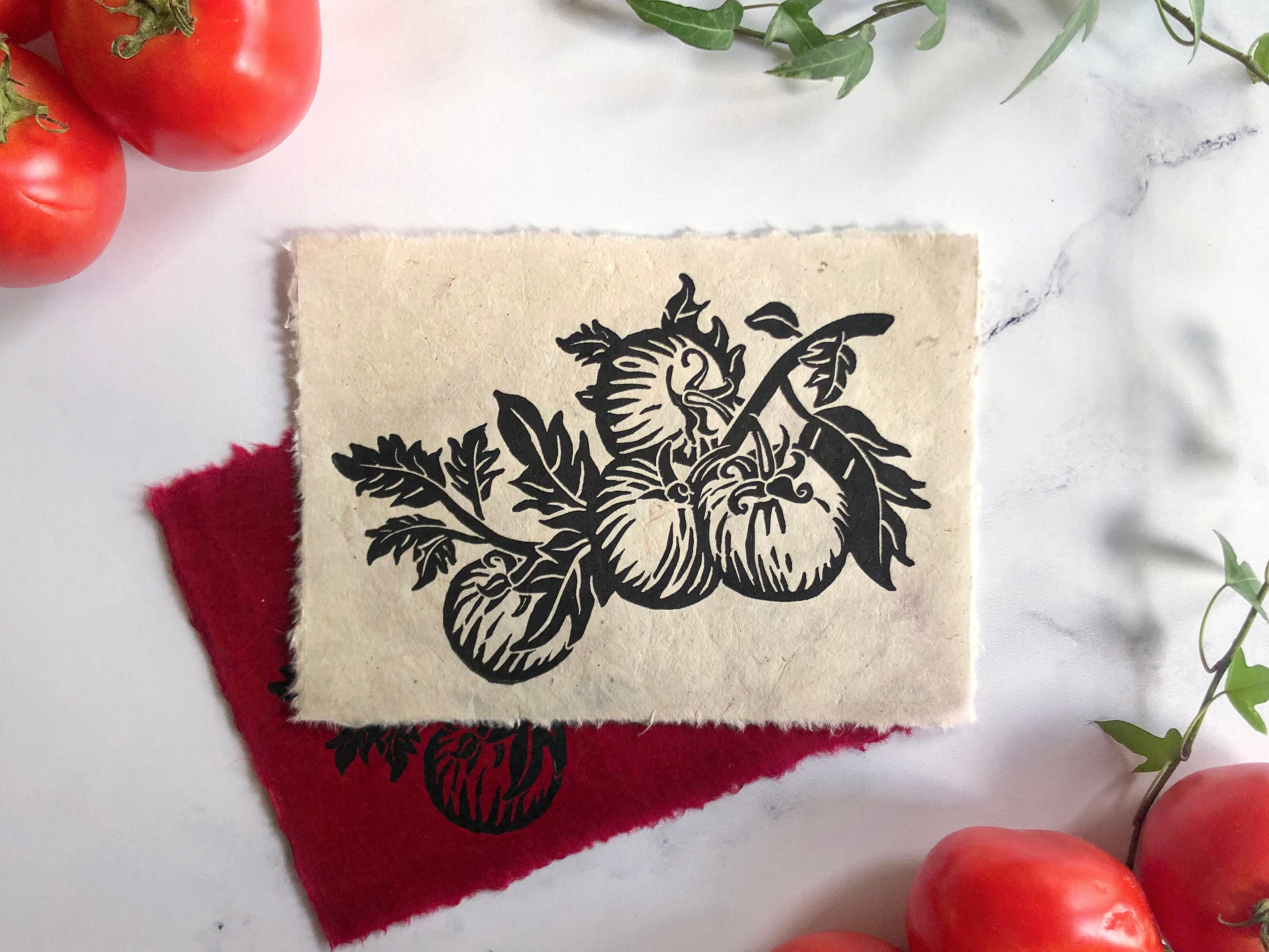 Tomatoes | Original, Hand-carved, Linocut Print - Etsy