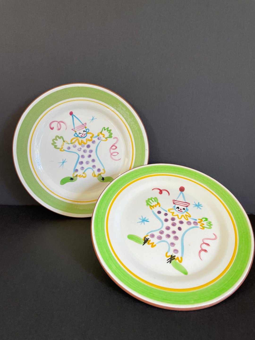 Rare Stangl Kiddieware Circus Clown Plates - Set of 2! - Etsy
