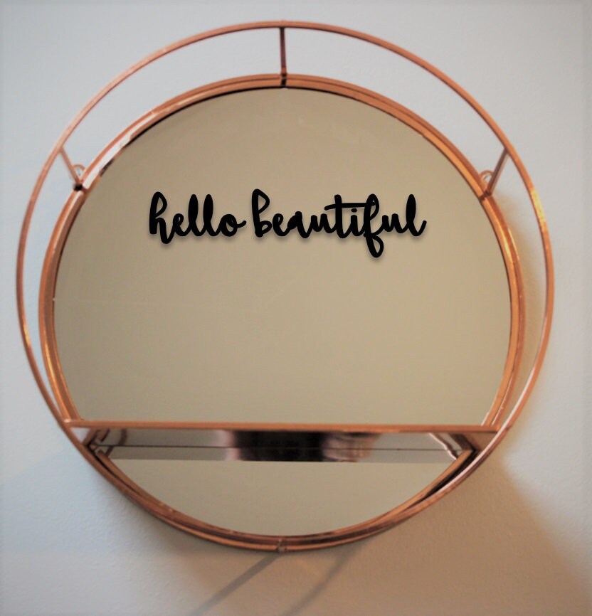 Hello Beautiful Mirror Decal / Custom Mirror Sticker / Custom - Etsy España