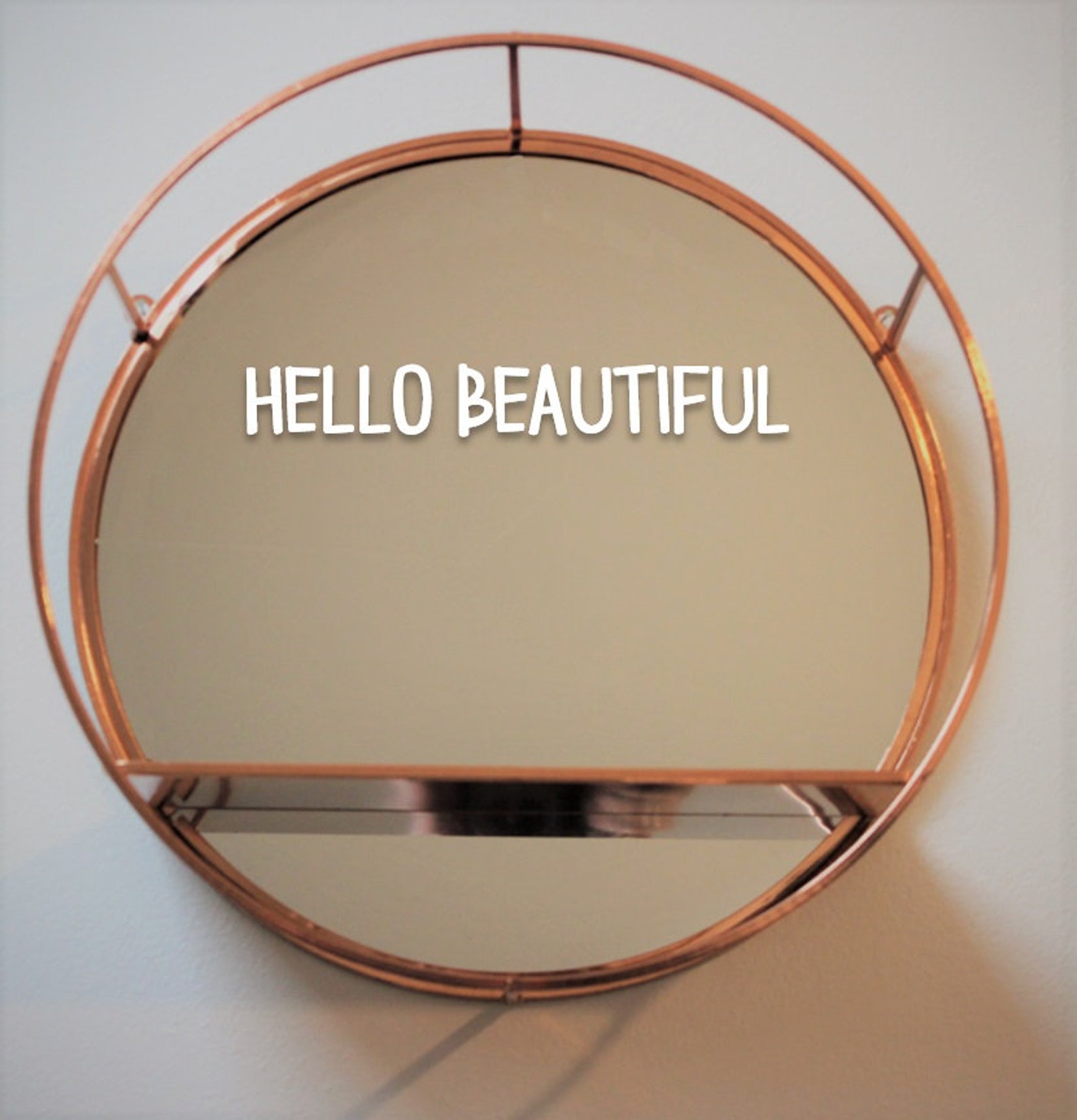 Hello Beautiful Mirror Decal / Custom Mirror Sticker / Custom - Etsy España