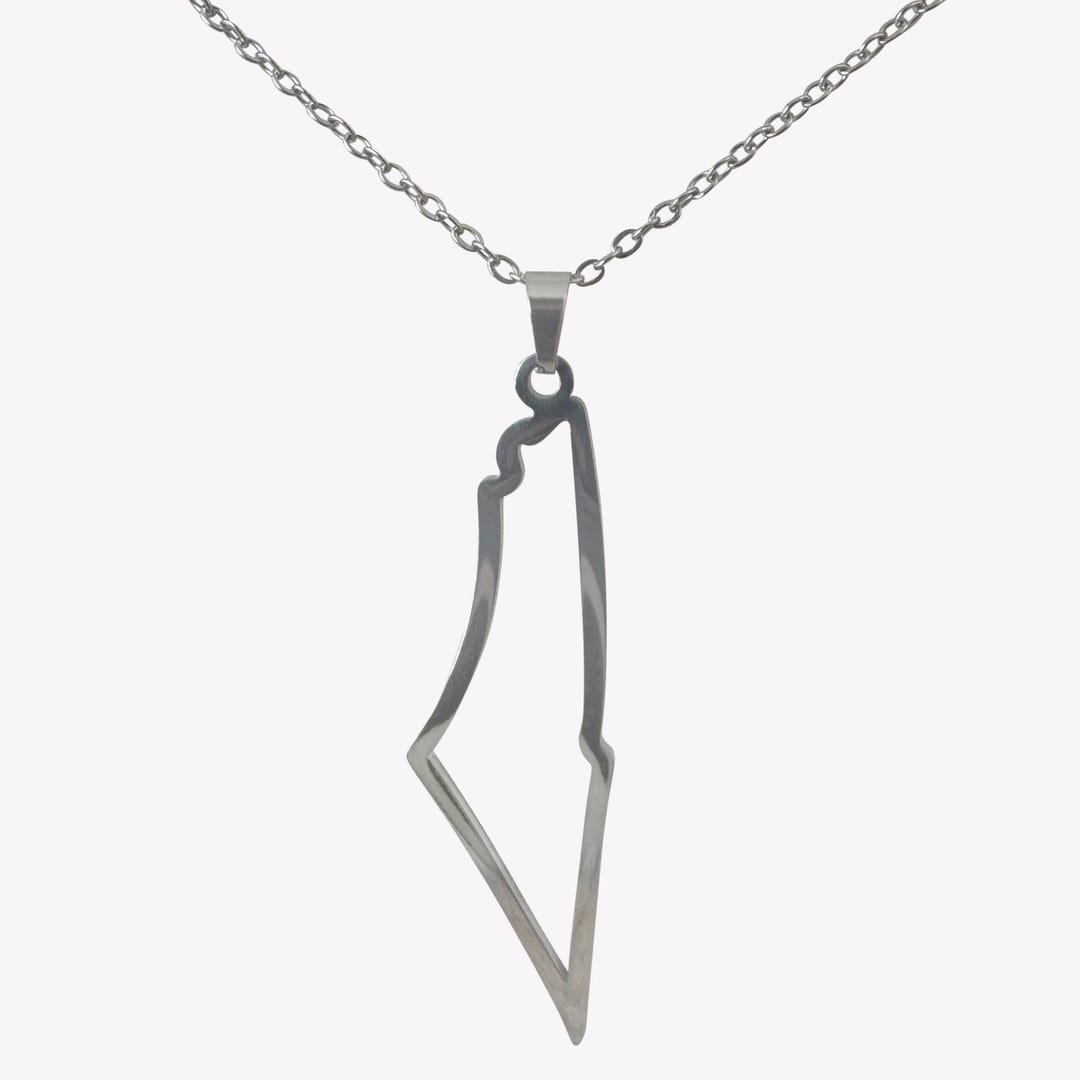 Stainless Steel Palestine Outline Pendant on Chain - Etsy