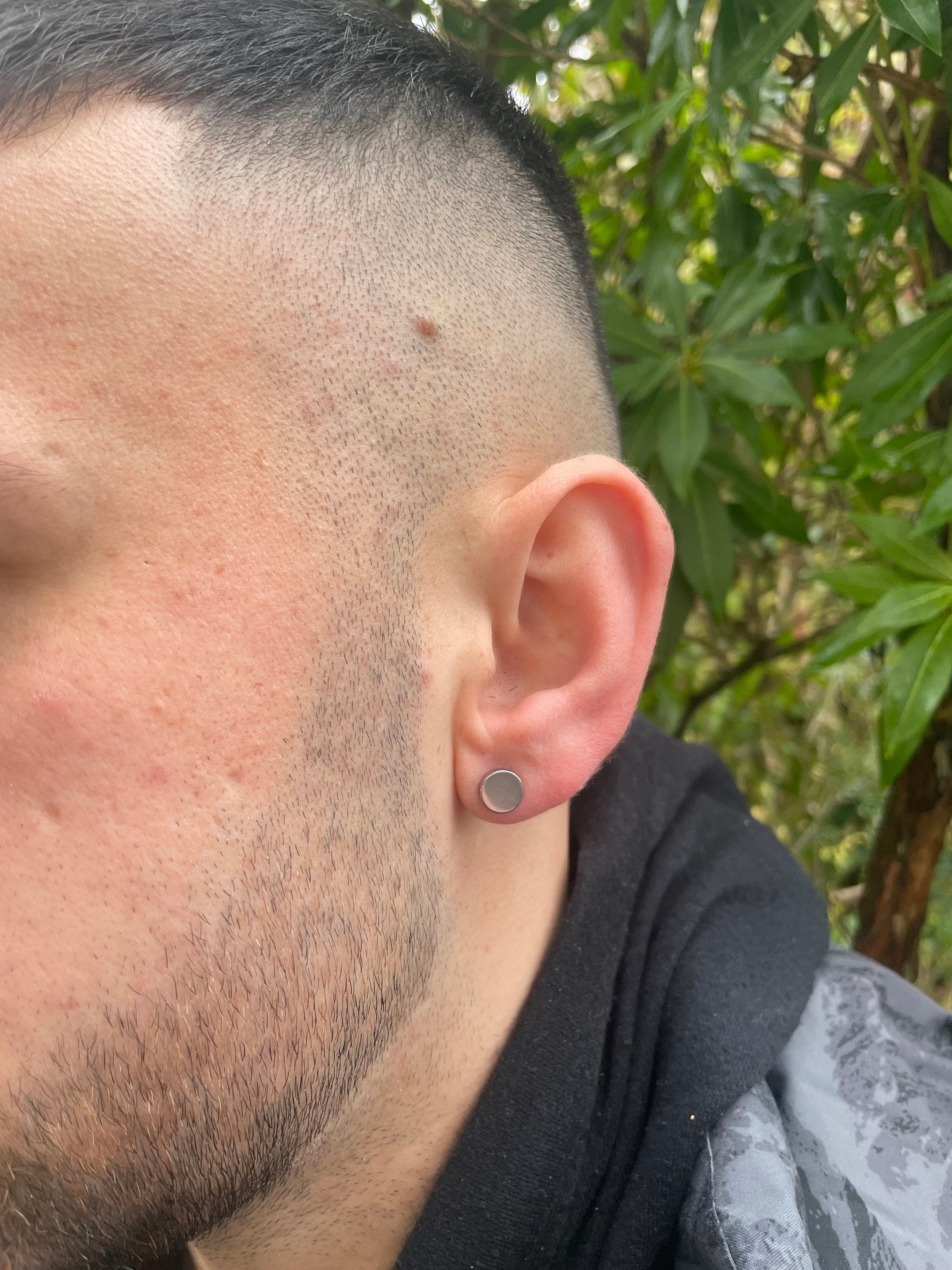 Round Shaped Fake Faux Stretcher Style Single Stud Earring in - Etsy