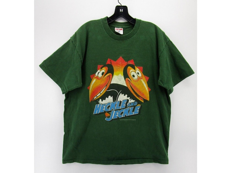 VINTAGE Heckle & Jeckle Shirt XL 90s Animated Cartoons Tee Jays USA - Etsy