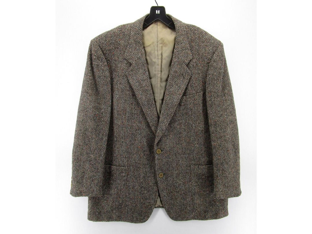 VINTAGE Crombie Blazer 46 Tweed Pure Wool Sport Coat Scottish Aberdeen ...