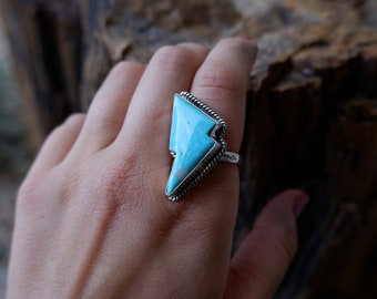 Turquoise Lightning Bolt Ring - Etsy